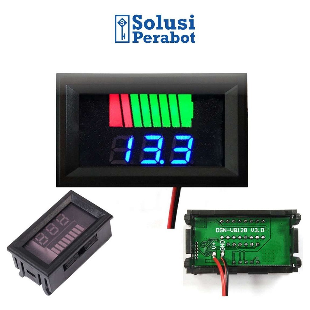 Jual Voltmeter Digital 12-60V SP / LED Indikator Level Pengisian Baterai | Shopee Indonesia