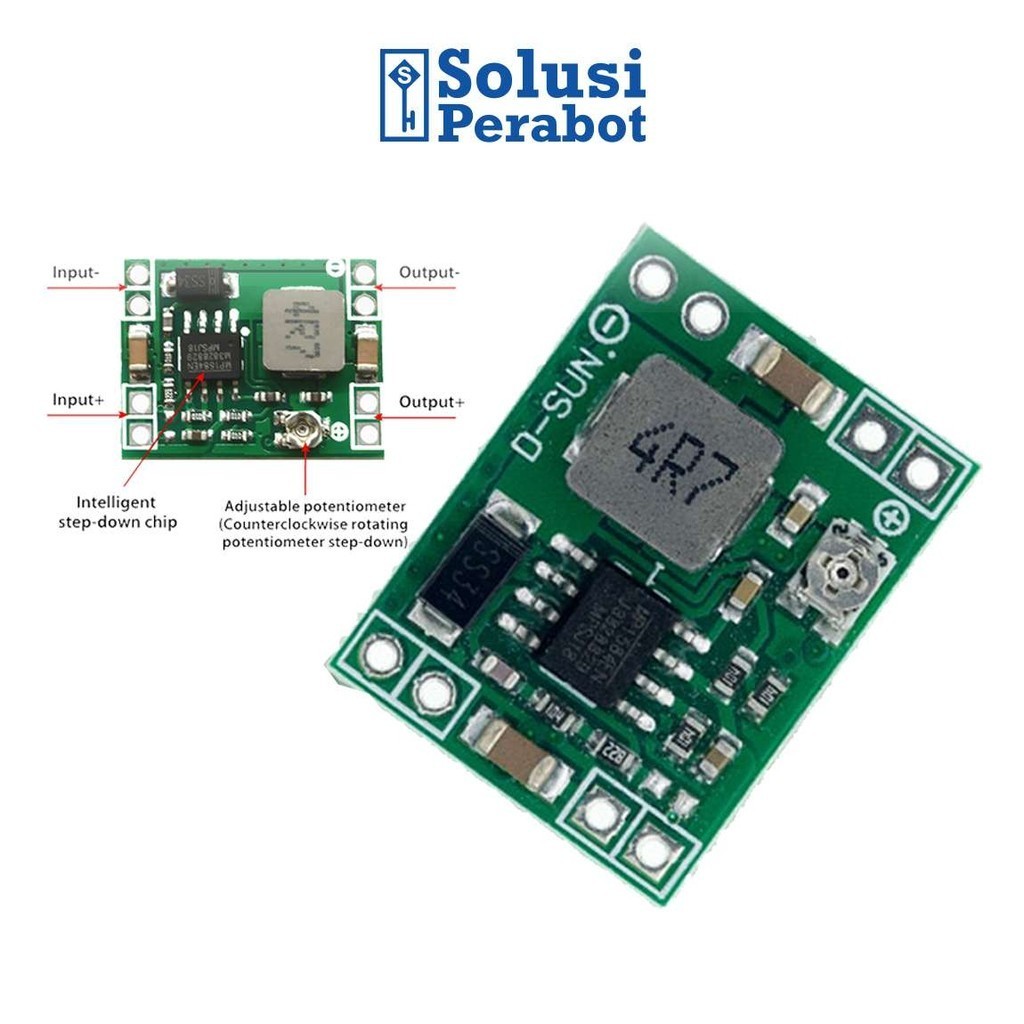 Jual Power Supply Step Down MP1584EN DC-DC LM2596 3A 24V to 12V 9V 5V 3V SP / Mini DC Adjustable ...