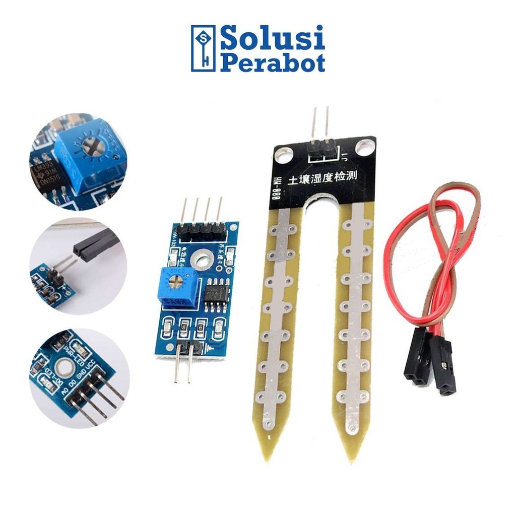 Jual Modul Sensor Kelembaban Tanah SP / Module Deteksi Soil Moisture Arduino Humidity Detection ...