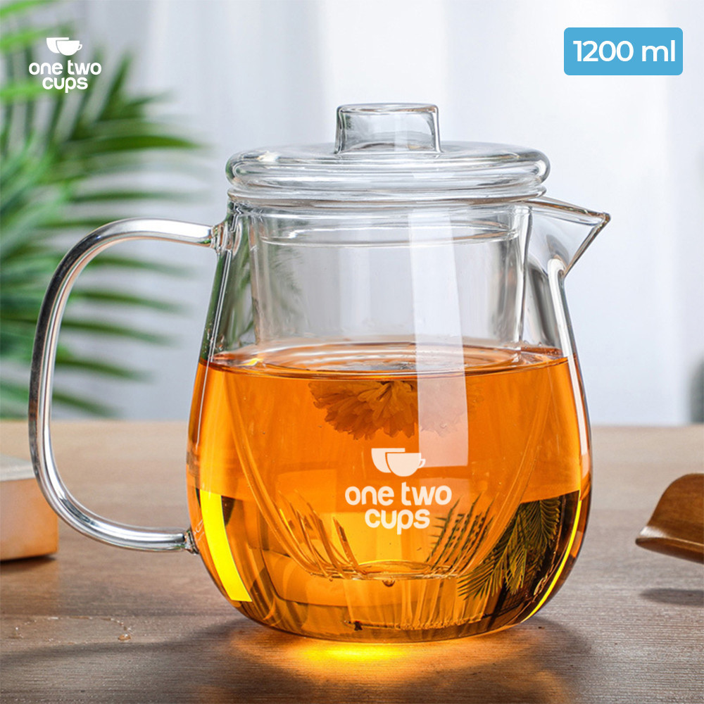 Jual One Two Cups Teko Pitcher Glas Teapot Japanese Style Tea Infuse 1200ml | Shopee Indonesia