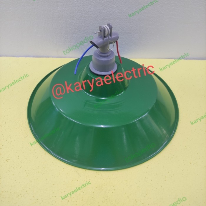 Jual {{{{{{] KAP LAMPU JALAN + FITTING GANTUNG KAP WD E27 SET HIJAU 30CM | Shopee Indonesia