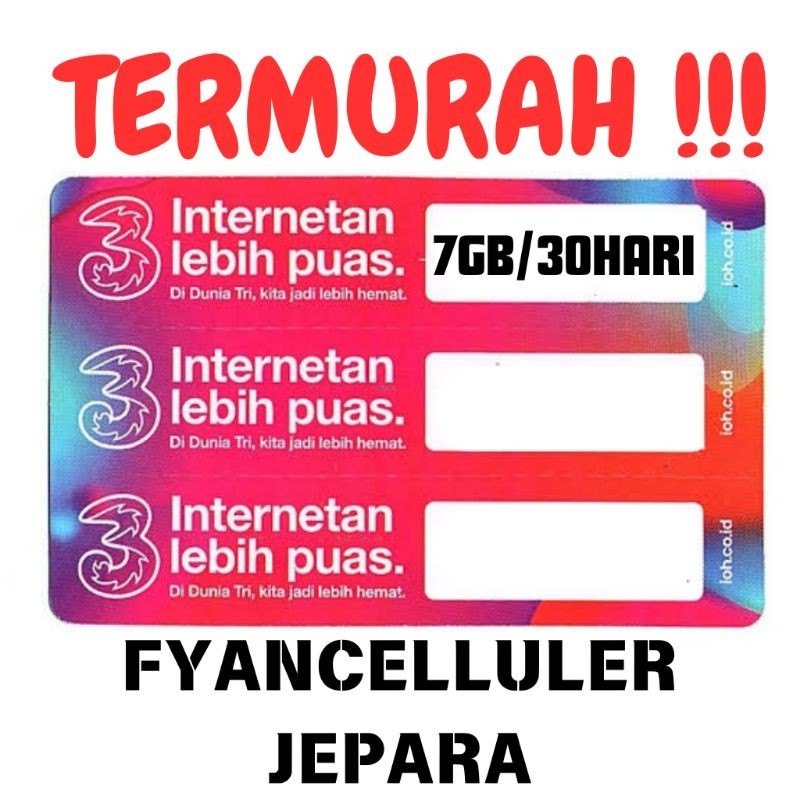 Jual VOUCHER TRI HAPPY 7GB 30HARI (NASIONAL) | Shopee Indonesia