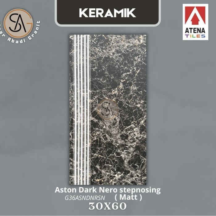 Jual Keramik Tangga 30X60 Step Nosing Atena Aston Dark Nero G36Asn Dnr ...