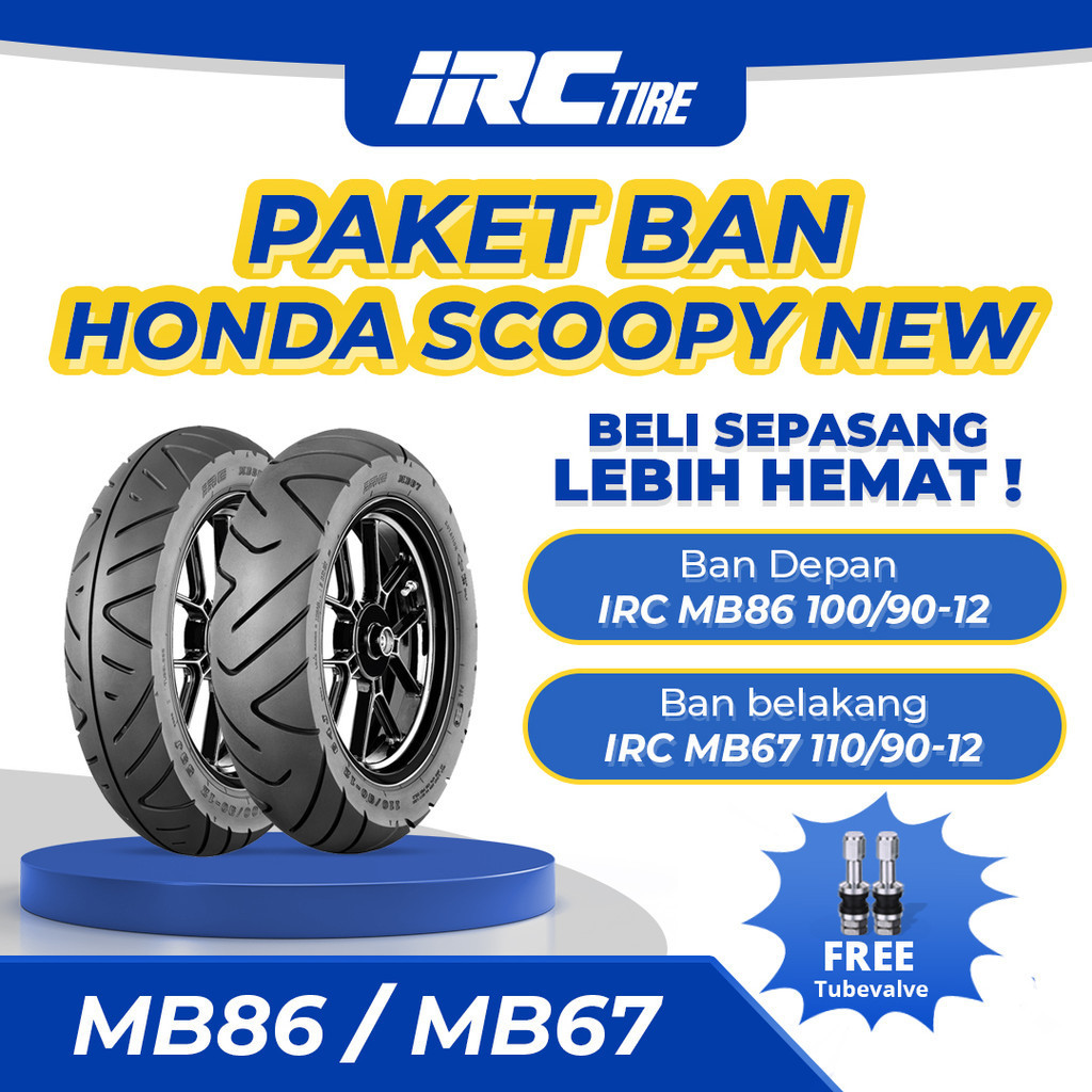 Jual Paket Ban Honda Scoopy New IRC MB86 100/90-12 & MB67 110/90-12 TL | Shopee Indonesia