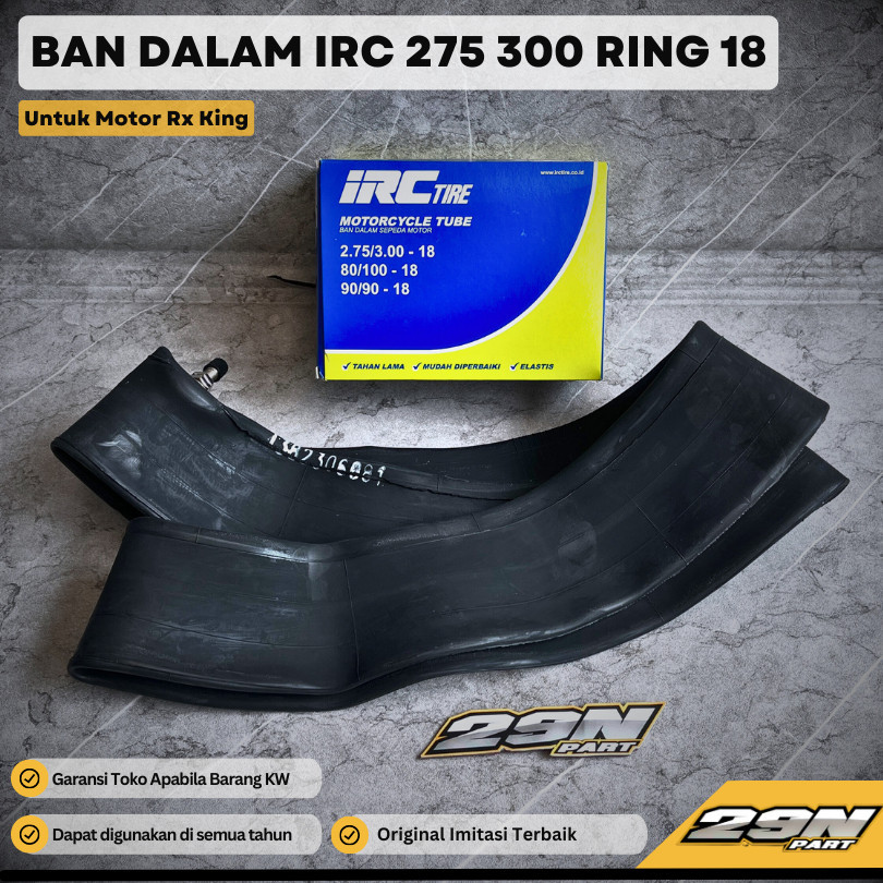 Jual MOTORCYCLE TUBE | BAN DALAM IRC 275 300 80/ 100 90/90 RING 18 ...