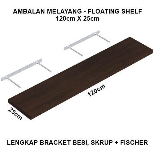 Jual Rak Dinding Ambalan Melayang Floating Shelf 120 X 25 Cm | Shopee ...