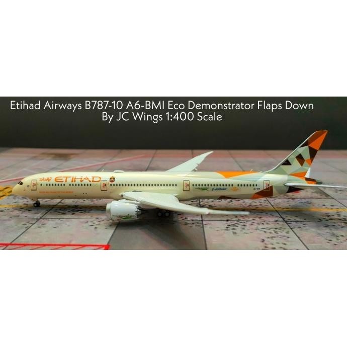 Jual Etihad Airways B787-10 A6-BMI Eco Demostrator Flaps Down JCWings 1:400 | Shopee Indonesia