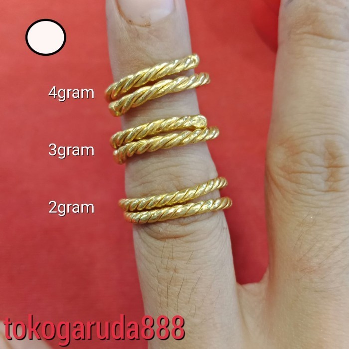 Jual 24K Cincin emas asli london dan london murni model selisih lilit ...