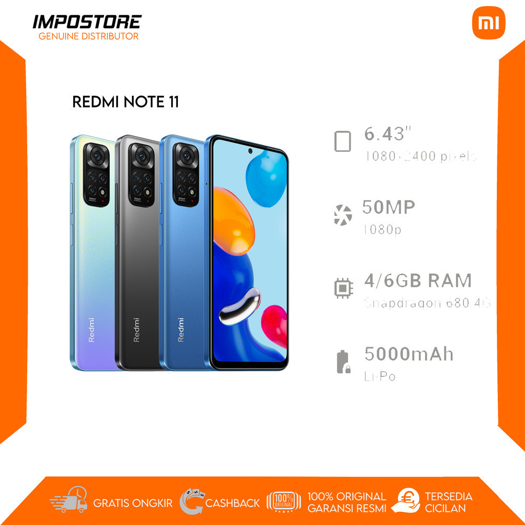 Jual REDMI NOTE 11 - 4/128GB - SNAPDRAGON 680 - REPACK | Shopee Indonesia