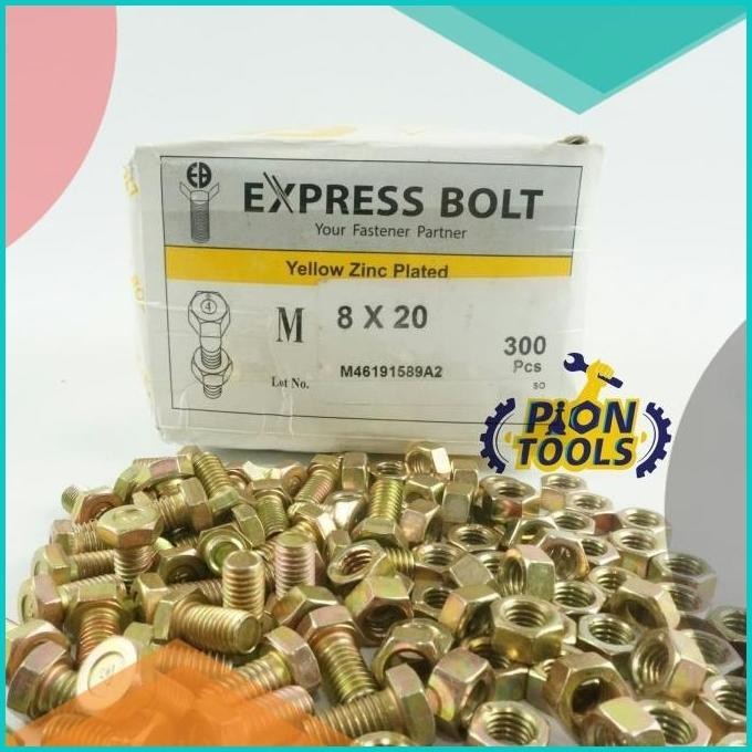 Jual Baut Mur Besi M8 x 20 Kuning 13m4yZ4 limited stock | Shopee Indonesia