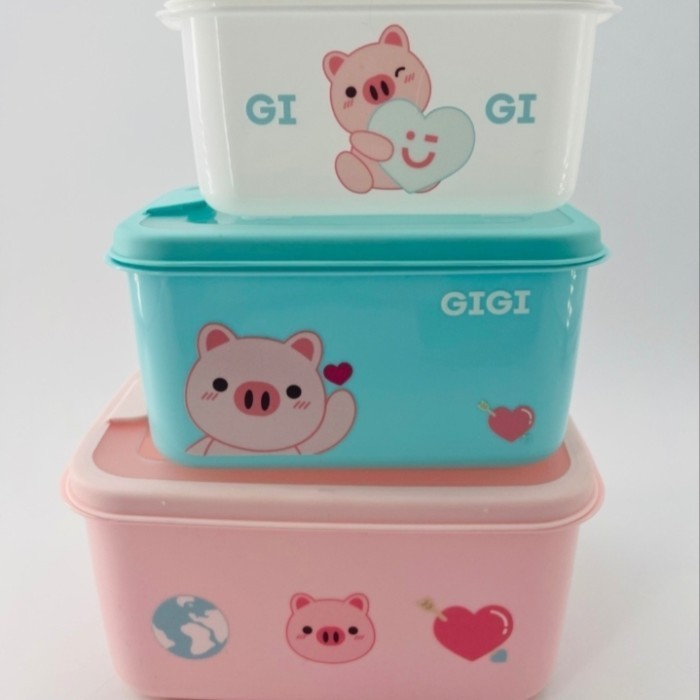 Jual Kotak Bekal 3 Warna - Miniso Gigi Pig Series Food Storage ...