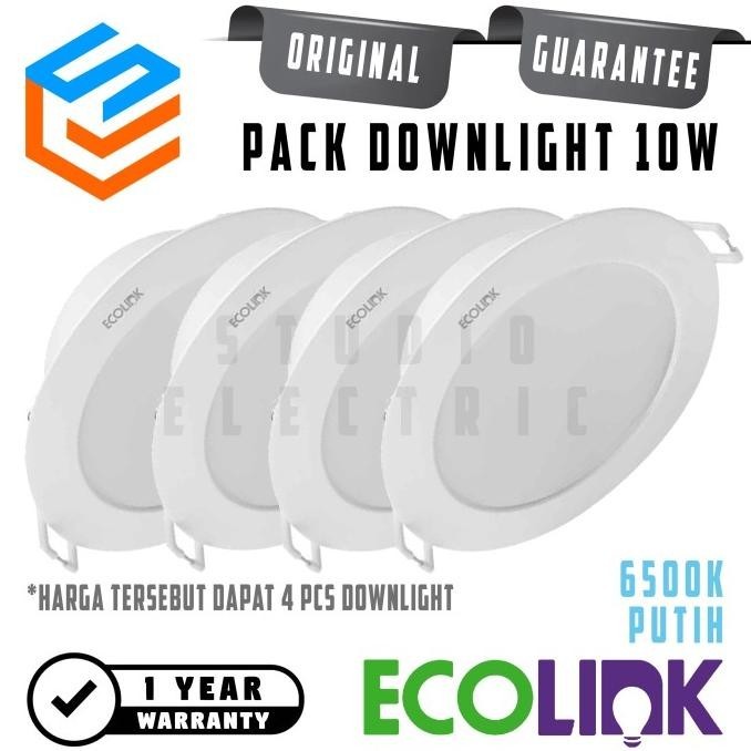 Jual LAMPU ECOLINK 3 FREE 1 DOWNLIGHT LED MULTIPACK 10 WATT PUTIH BULAT ...