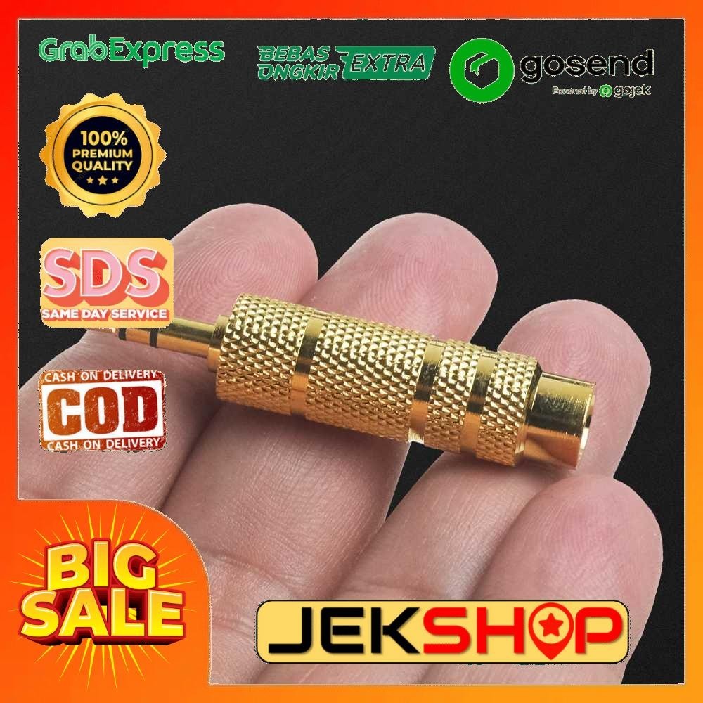 Jual Kepala Plug AUX 3.5mm Male to 6.35mm Female Connector Head - N1002 ...