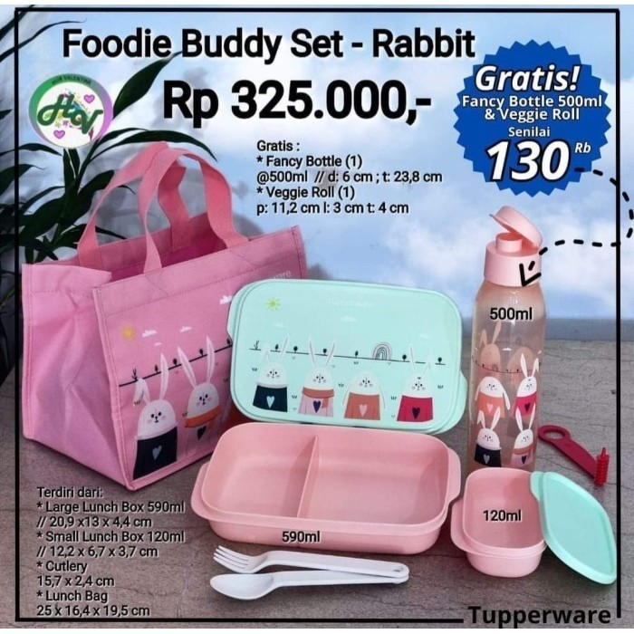 Jual TUPPERWARE Foodie Buddy Gambar Kotak Bekal dengan tas [A08] K01 ...