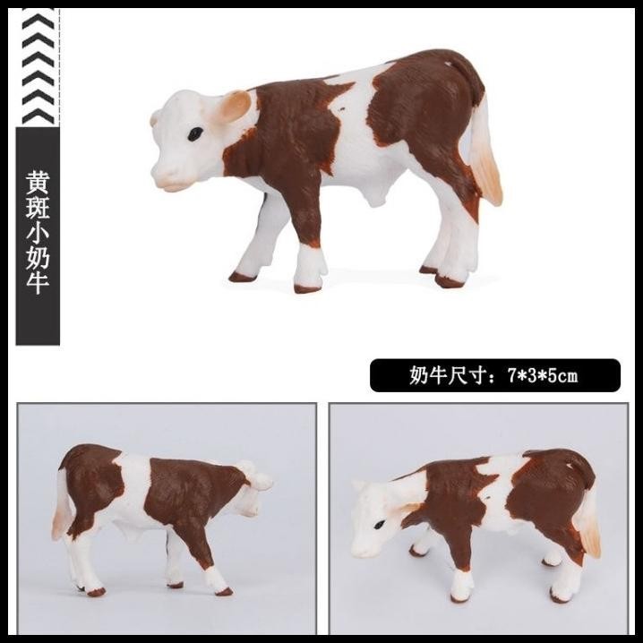 Jual Figur Hewan Anak Sapi Calf Simmental Coklat Miniatur Detail 7Cm ...