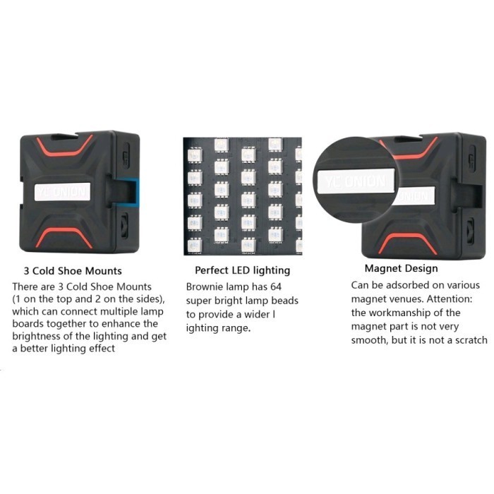 Jual Yc Onion Brownie Rgb Led Camera Video Light | Shopee Indonesia