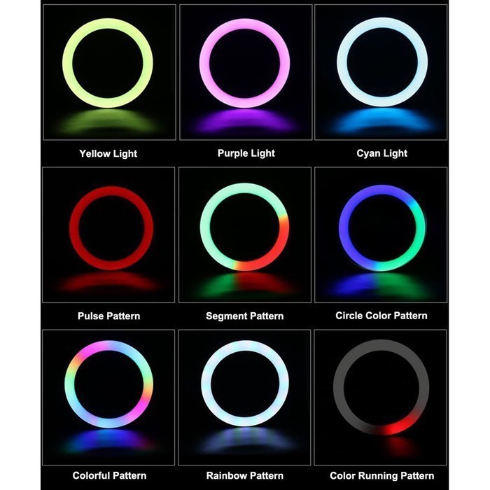 Jual Mixio Ring Light Rgb 33Cm + Tripod Besi Led Rainbow Video Led ...