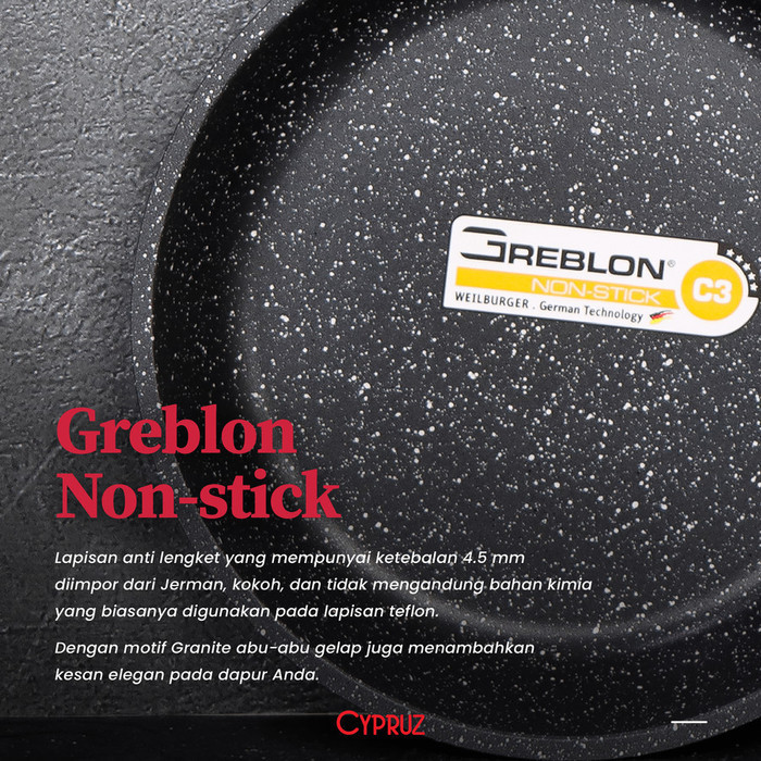 Jual Cypruz Granite Die Cast 26 Cm Fp-0854 Wajan Penggorengan Greblon ...