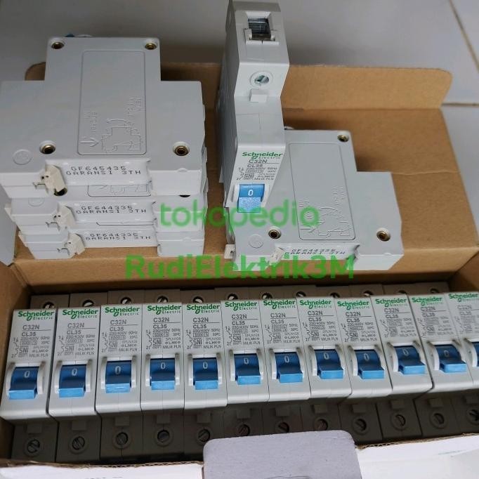 Jual Mcb 35A Schneider 1Phase Biru Original Pln | Shopee Indonesia