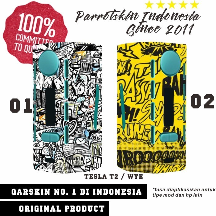 Jual Tesla wye / t2 typo Garskin Premium- free custom all skin mod vape ...