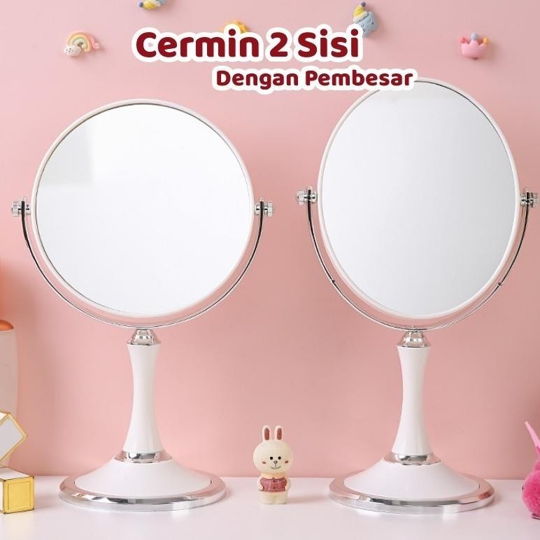Jual 20CM Cermin Make Up Dua Side Dengan Pembesar,Cermin Meja 2 Sisi ...