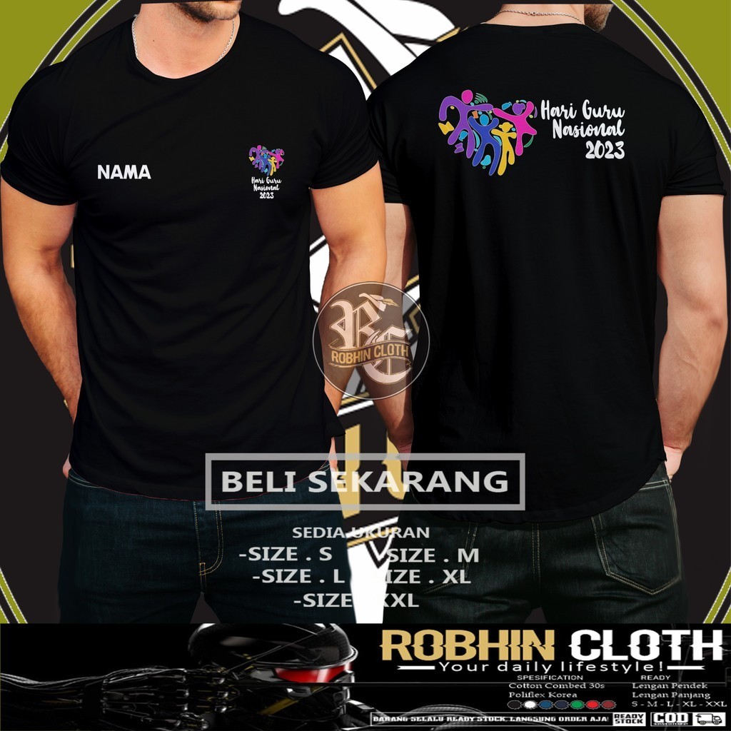 Jual Kaos Baju Hari Guru Nasional 23 Logo RESMI Gratis Nama DB Kaos ...
