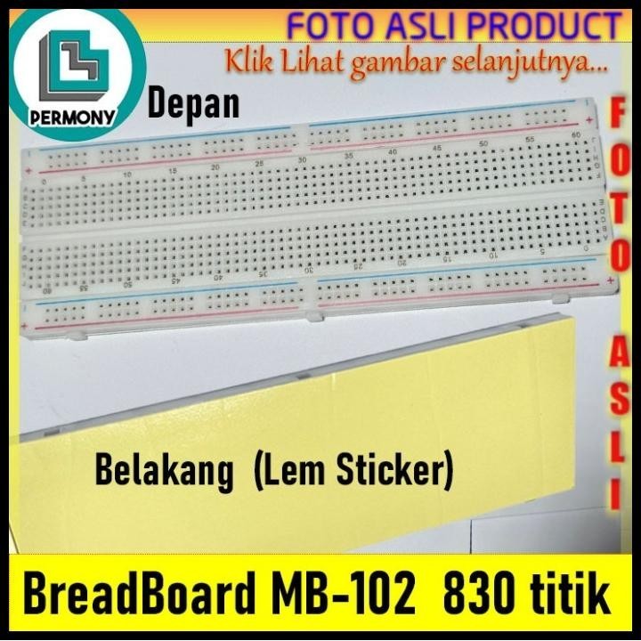 Jual TERMURAH BREADBOARD MB102 MB-102 PAPAN TEST 830 TITIK POINT ...
