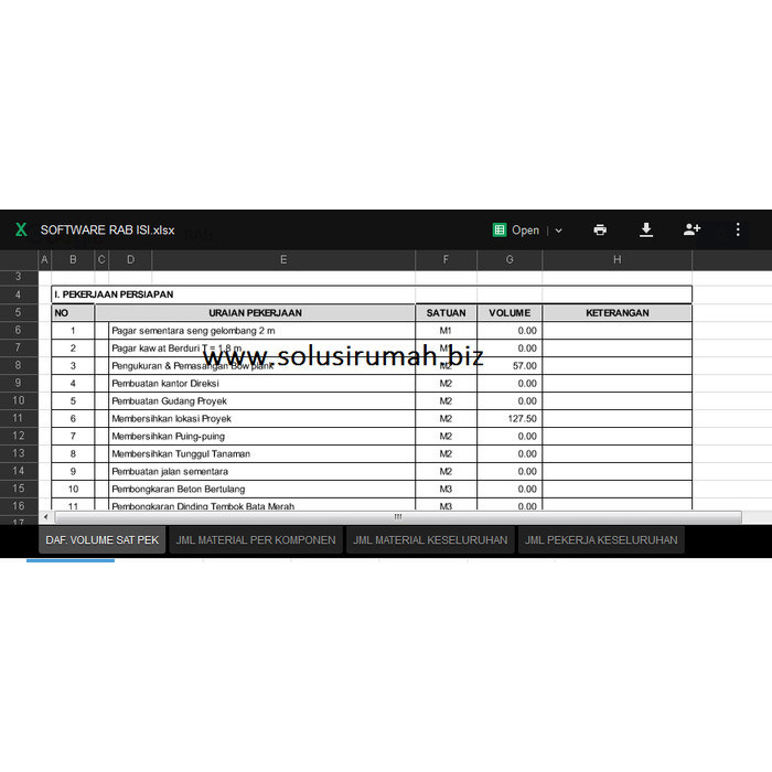 Jual $$] SOFTWARE RAB RANCANGAN ANGARAN BANGUNAN EXCEL PROGRAM HITUNGAN ...