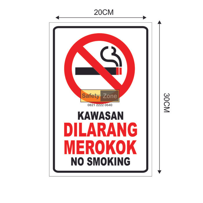 Jual Murah Sign K3 Rambu Safety Kawasan Dilarang Merokok Uk20X30 ...