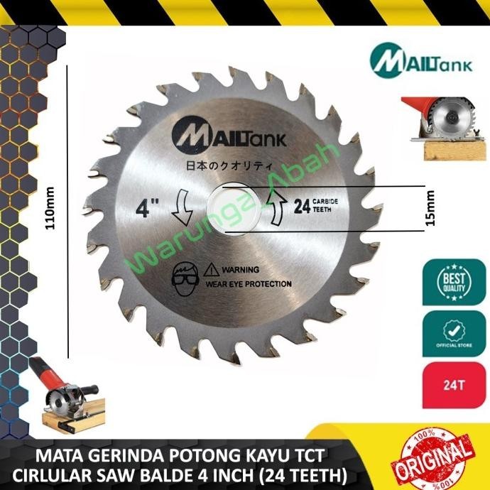 Jual MATA PISAU GERINDA GURINDA POTONG KAYU TCT CIRCULAR SAW BLADE 4" 24T | Shopee Indonesia