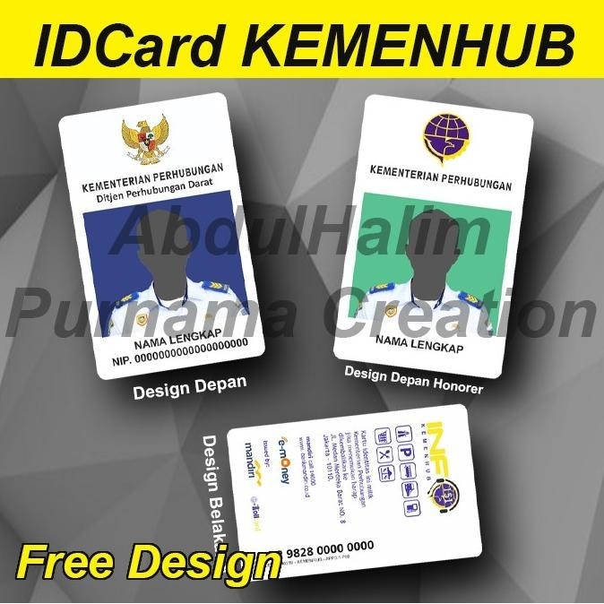 Jual Id Card Idcard Kemenhub Kementerian Perhubungan Free Design ...