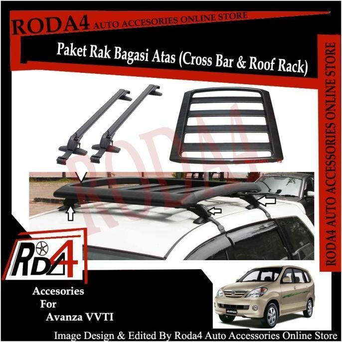 Jual Paket Universal Roof Rack - Rak Bagasi Dan Cross Bar Avanza Vvti ...