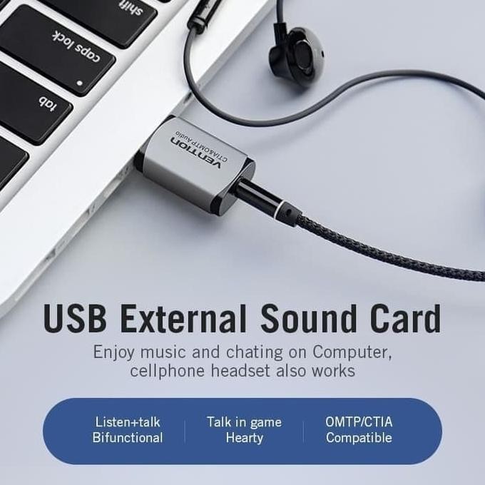 Jual Sound Card External USB Universal USB to AUX Jack 3.5mm Vention ...