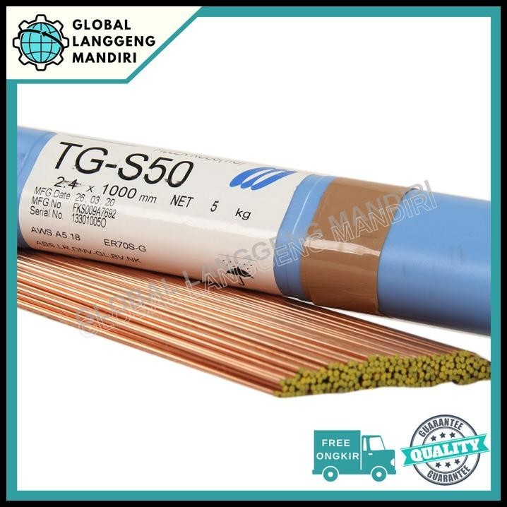 Jual KAWAT LAS ARGON TIG BESI TGS50 2.4 MM (1PAK) FAMILIARC ER 70 TGS 50 | Shopee Indonesia