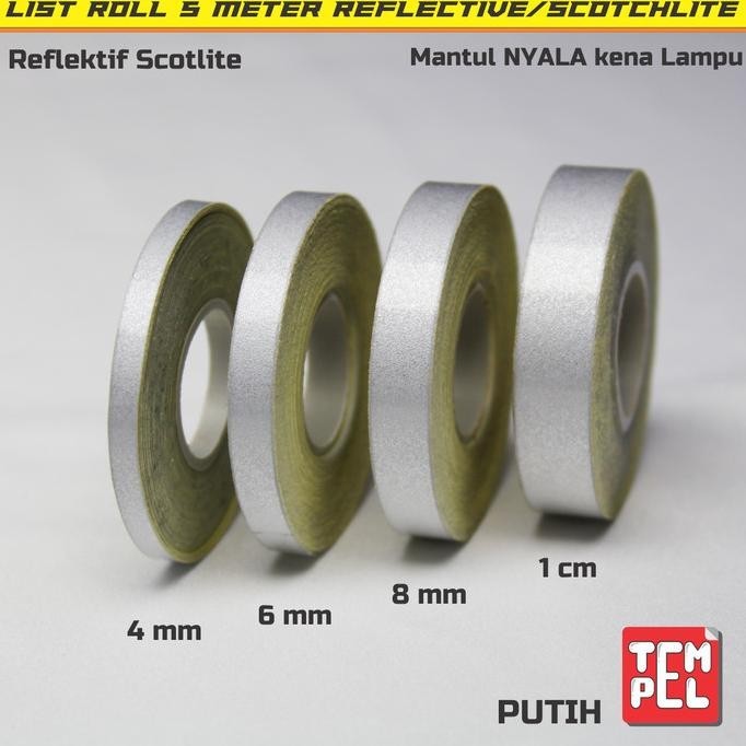 Jual Stiker List Roll Velg 4Mm/6Mm/8Mm/1Cm Reflektif Scotlite Nyala ...