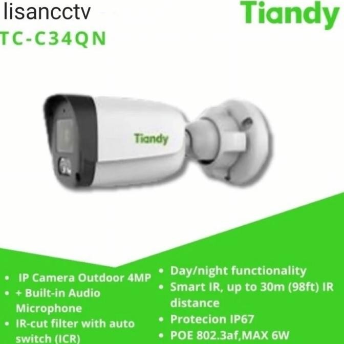 Jual CAMERA IP TIANDY 4MP TC-C34QL OUTDOOR AUDIO+COLOR T0606 | Shopee ...