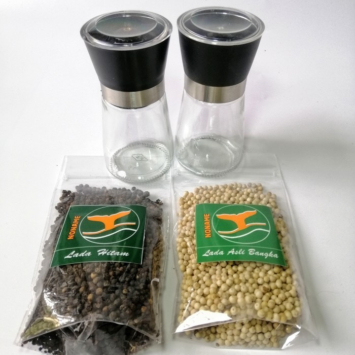 Jual Paket Lada Hitam Lada Putih (Butir) & 2 Botol Pepper Grinder ...