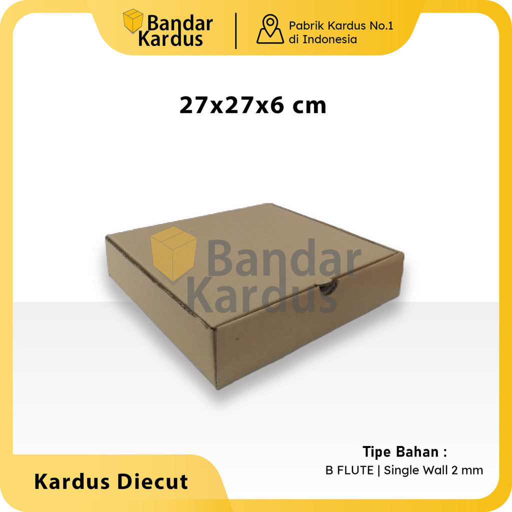 Jual Box Pizza Polos | Kardus Diecut Uk 27x27x6 cm| Kardus makan | Box ...