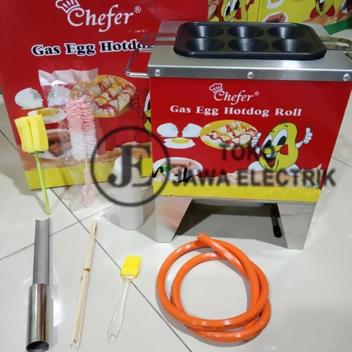 Jual Chefer Mesin Sosis Telur Sostel Gas Lpg Egg Roll Hotdog Sausage 6 ...