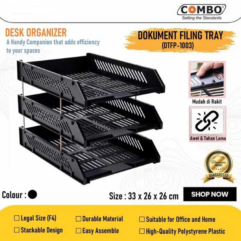 Jual Document Tray Plastik / Rak Dokumen Plastik / Paper Tray 3 Susun ...