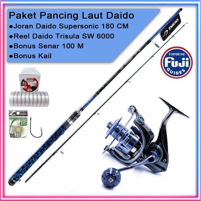 Jual Ready Paket Pancing Laut Daido Trisula SW Joran Daido Supersonic ...