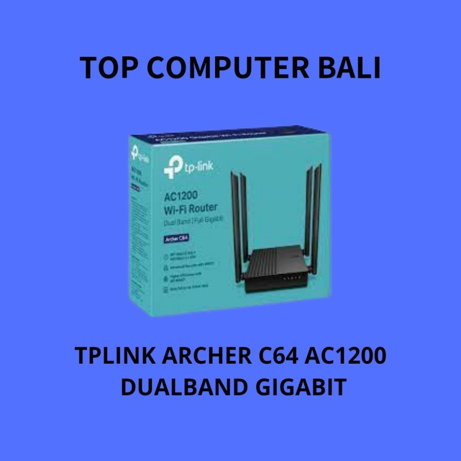 Jual TPLINK ARCHER C64 AC1200 DUALBAND GIGABIT WiFi Router /Tp Link C64 ...