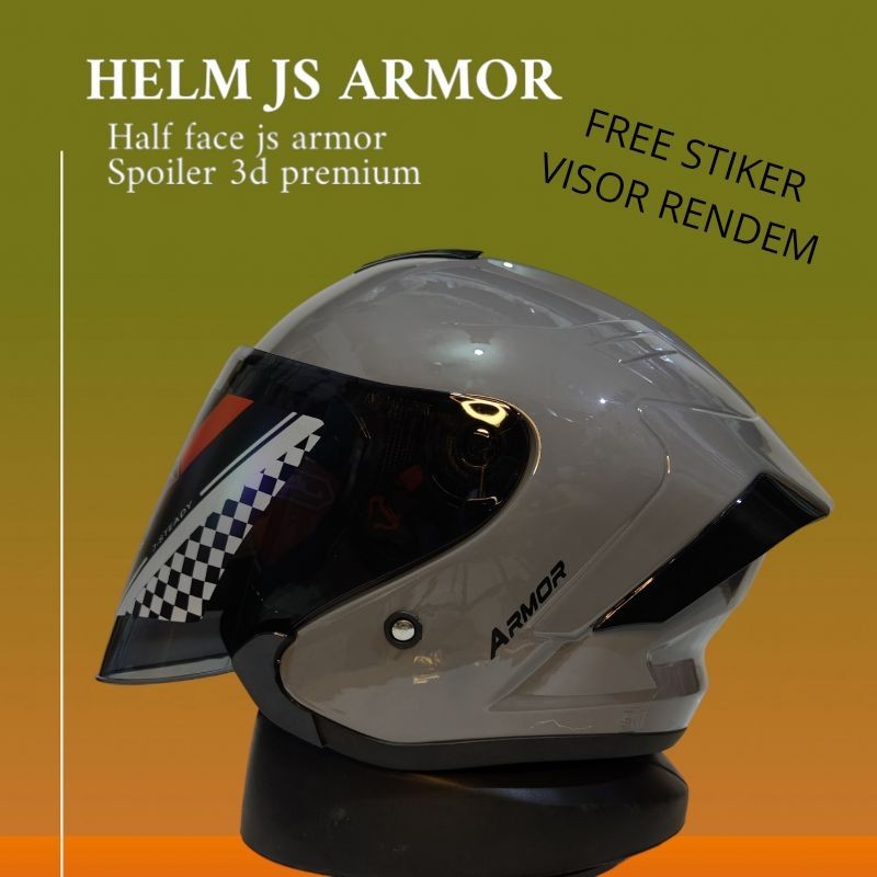 Jual ready stok helm js armor original polos solid gorilla grey glossy ...