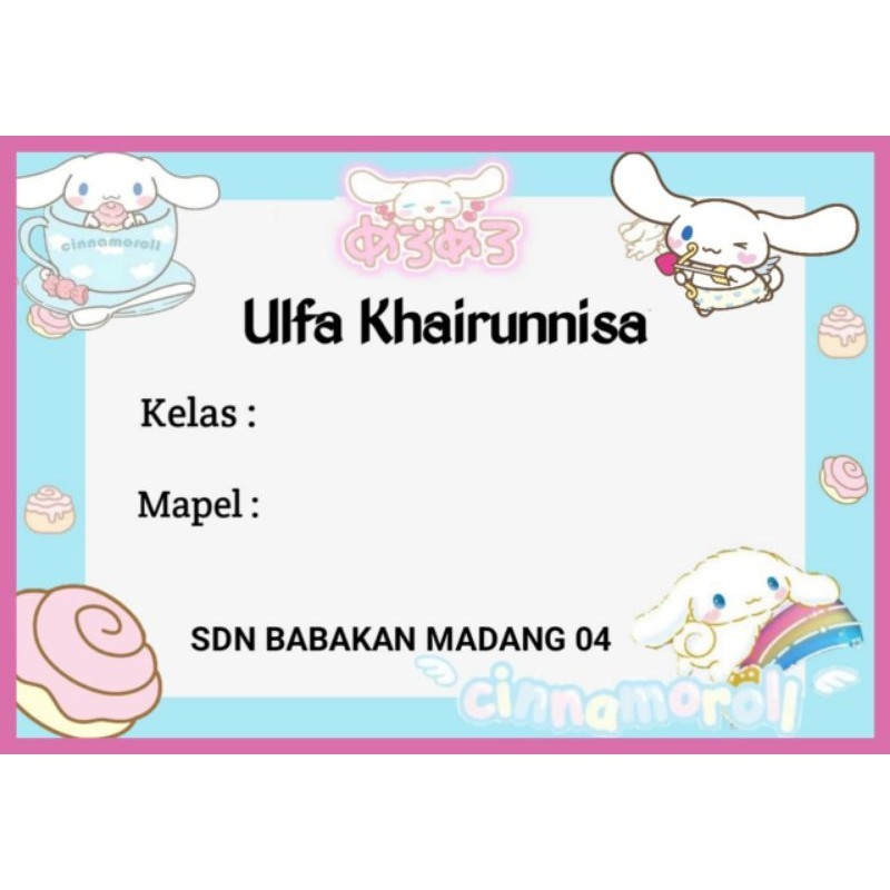 Jual (ISI 50 PCS) LABEL STICKER BUKU SEKOLAH CUSTOM NAMA MOTIF ...