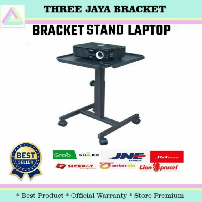 Jual Standing Bracket Roda Dorong Proyektor Stand Berdiri Tray Laptop ...