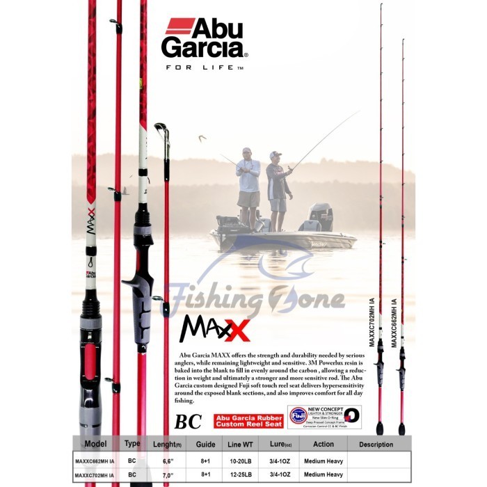 Jual Abu Garcia MAX X Baitcasting MAXXC 662MH 702MH Joran fuji casting ...