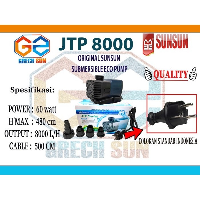 Jual Sunsun Jtp 8000 Submersible Eco Pump Aquarium Kolam Ikan | Shopee Indonesia