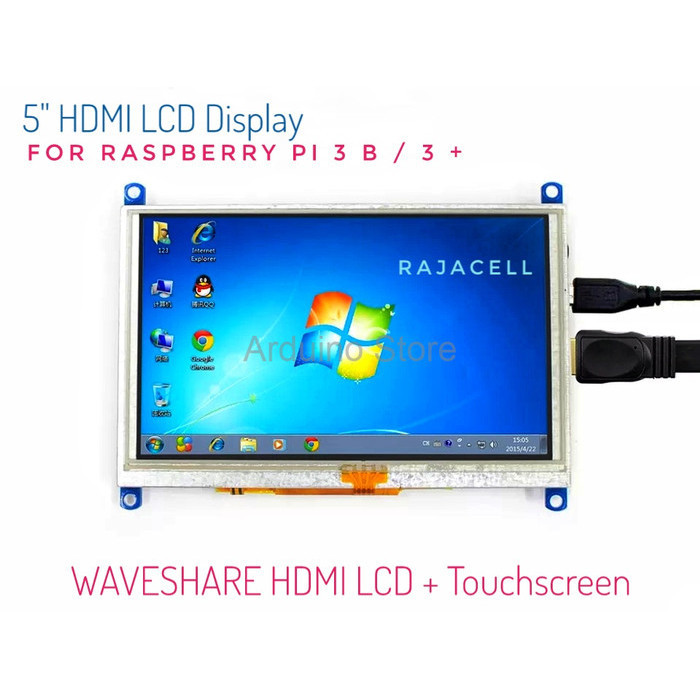 Jual Waveshare 5" 5Inch Hdmi Lcd Touch Screen Monitor Display Raspberry 3B | Shopee Indonesia
