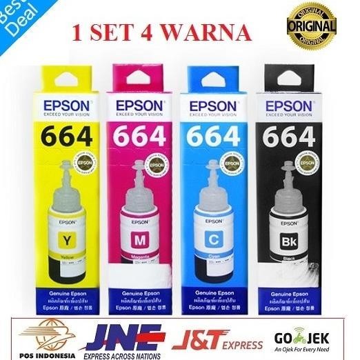 Jual Satu SET Tinta Printer Epson Original 664 T664 L Series | Shopee Indonesia