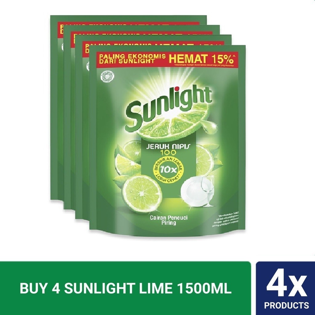 Jual Sunlight Lime 1500ml Multipack (Isi 4) | Shopee Indonesia